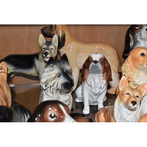 A COLLECTION OF SYLVAC DOG FIGURES, eighteen figures to include Spaniel ...
