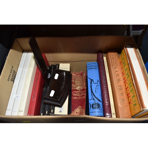 THREE BOXES AND LOOSE BOOKS AND GLASSWARE ETC to include two boxes of ...