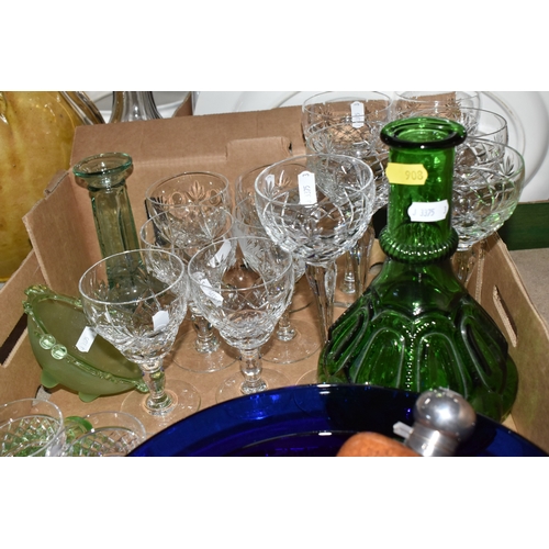 THREE BOXES AND LOOSE BOOKS AND GLASSWARE ETC to include two boxes of ...