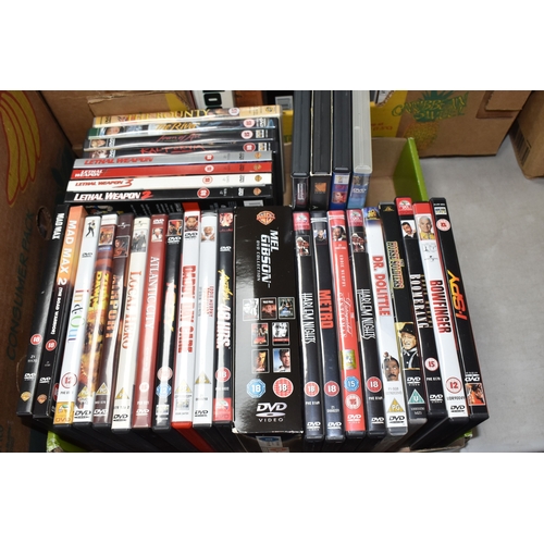 FOUR BOXES OF DVDS to include a group of boxsets comprising a group of ...