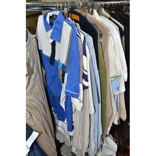 A QUANTITY OF MENS CLOTHES AND ACCESSORIES, approximately one hundred ...