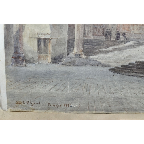 GEORGE SAMUEL ELGOOD (1851-1943) 'PERUGIA', a view of the Fontana ...