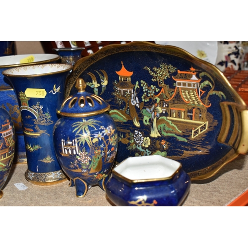 A GROUP OF CARLTONWARE BLEU ROYALE ITEMS in 'Persian' and 'Mikado ...