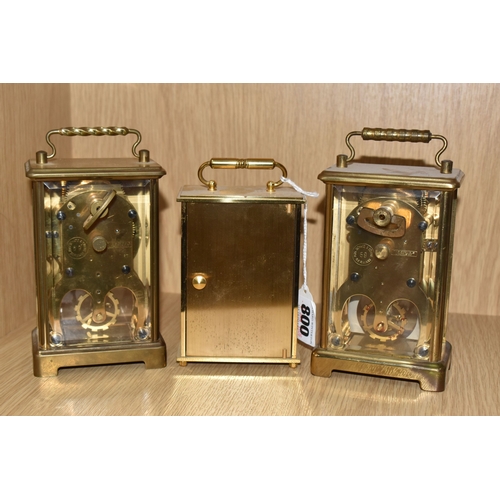 THREE GILT CARRIAGE CLOCKS, comprising two West Germany Schatz & Sohne ...