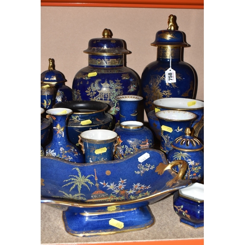 A GROUP OF CARLTONWARE BLEU ROYALE ITEMS in 'Persian' and 'Mikado ...