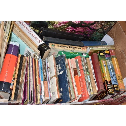 FIVE BOXES OF BOOKS & ONE BOX OF CASSETTES, the large collection of ...