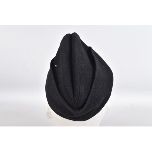 THREE GERMAN SIDE CAPS AND TWO ARM BANDS, two caps have an Eagle and a ...