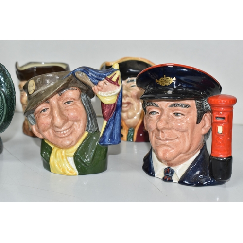 A GROUP OF NINETEEN ROYAL DOULTON CHARACTER/TOBY JUGS in small and ...