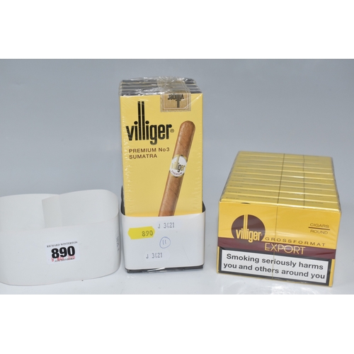 CIGARS, one sealed box containing ten packets of VILLIGER Round Cigars ...