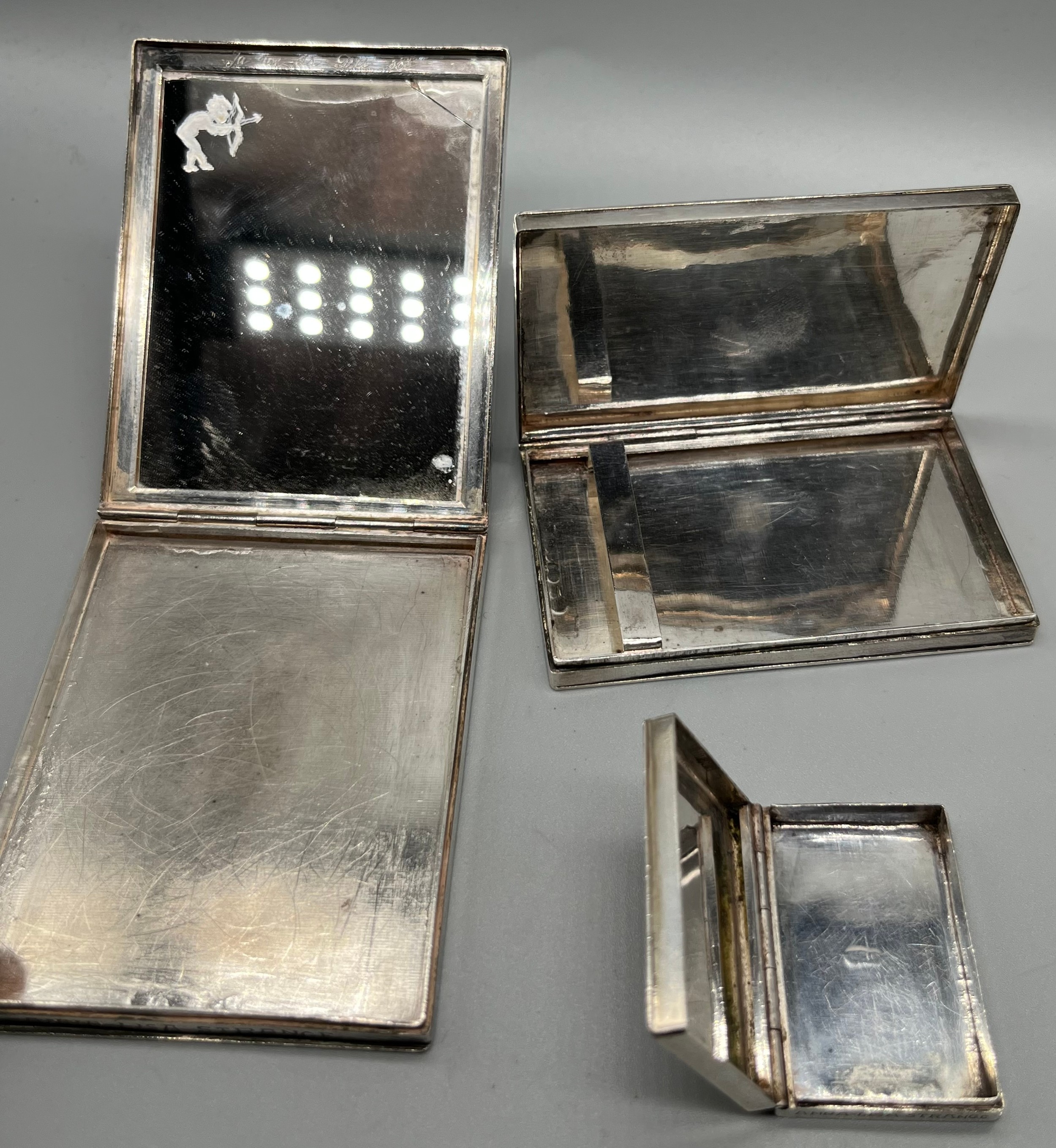 A group of three Swedish silver cases I. I. Stack, Stenungsund mid-20th ...