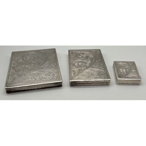 A group of three Swedish silver cases I. I. Stack, Stenungsund mid-20th ...