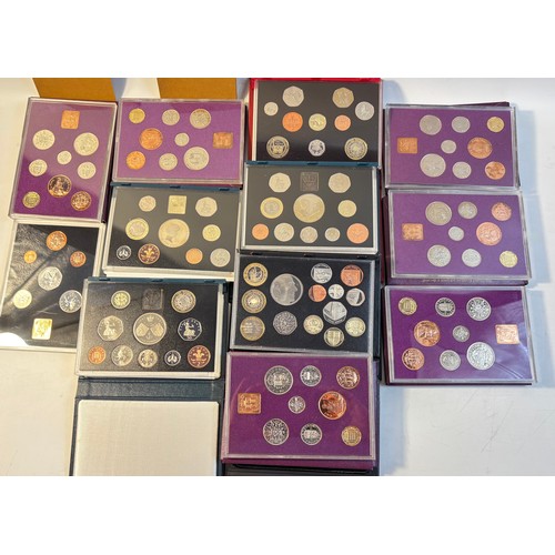 ROYAL MINT - Boxed Year PROOF sets 1970 x 6, 1971, 1997, 1998, 1999 ...