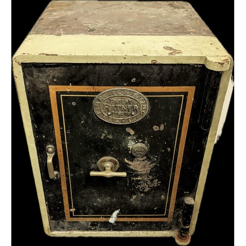 A antique Ratner London cast iron Safe, with two interior drawers. [21 ...