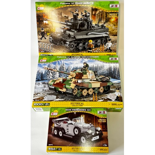 Three boxed Cobi limited edition historical collection building block ...