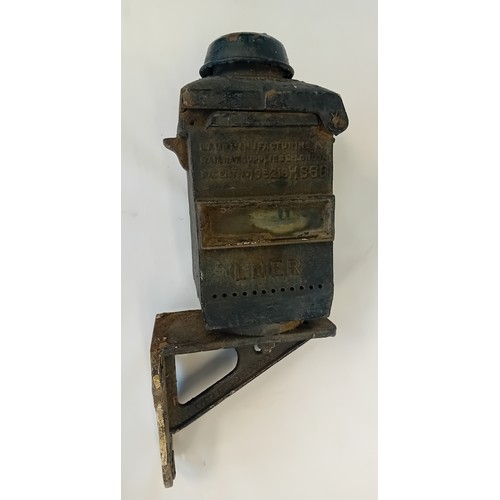Vintage Cast Iron British LNER signal lamp 65cm