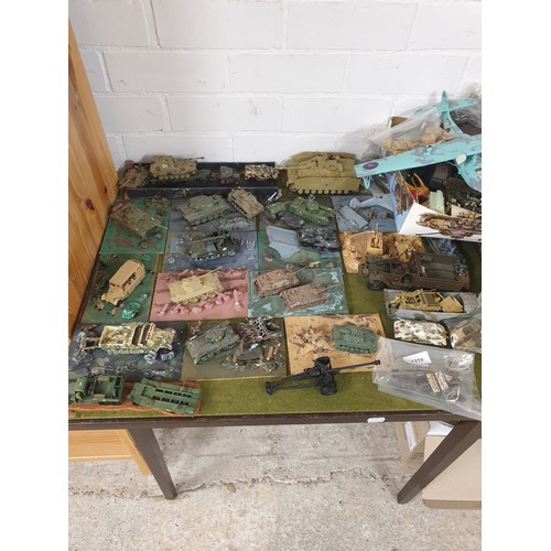 Large Selection Of War Gamers Diaramas And Battle Worn Models ect