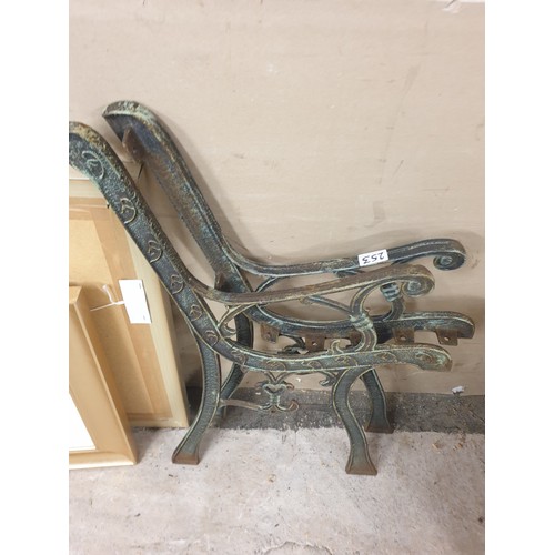 Pair Cast Metal Bench Ends