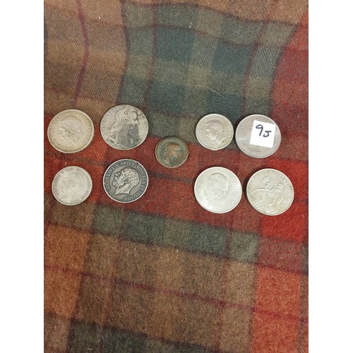 Selection Of 4 Silver Coins With Later Crowns And Roman Coin Ect