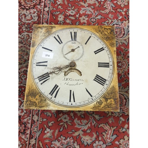 Grandfather Clock Face With Workings Chains etc