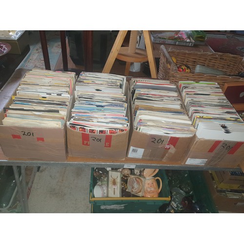 4 Boxes Of Mixed Styles 45 RPM Single Records