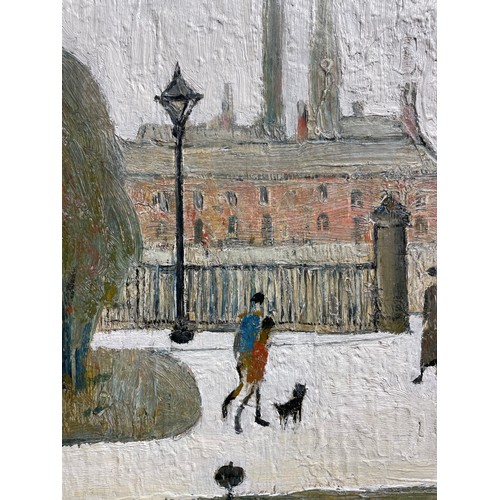 L S Lowry (1887-1976)Factory in snow, 1950Oil on canvasSigned and dated ...