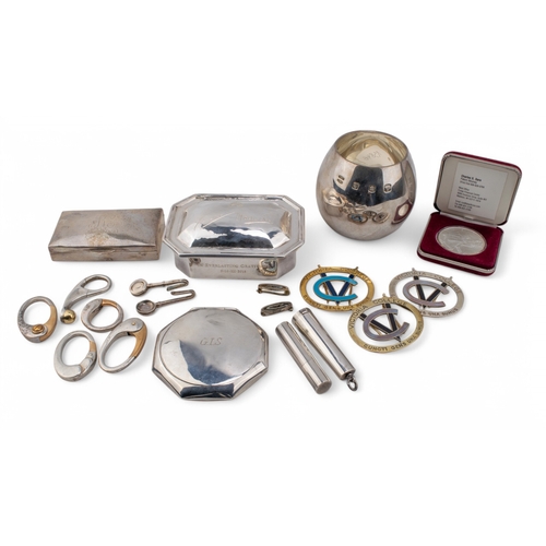 A group of silver itemsTo include:[a] A United States silver dollar ...