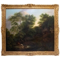 Benjamin Barker (British, 1776-1838)Wooded landscape, cattle and ...