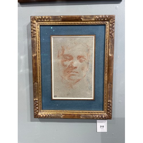 Giovanni Domenico Tiepolo (Venice, 1696 - 1770)Study of a man's headRed ...