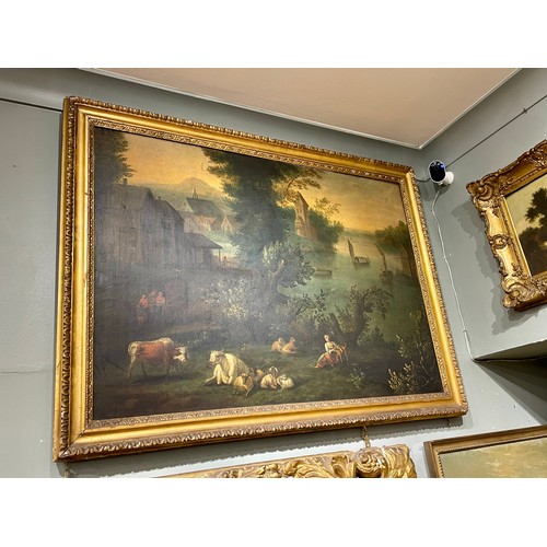 Attributed to Peter Tillemans (Flemish, 1684-1734)A river landscape ...