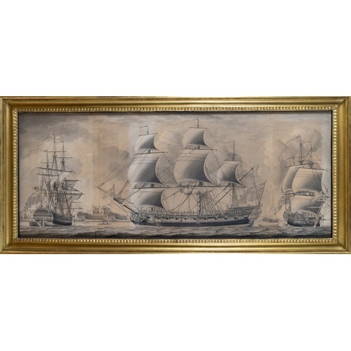 Michael Topping (English, fl. 1728- died 1789)The launch of a 24-gun ...