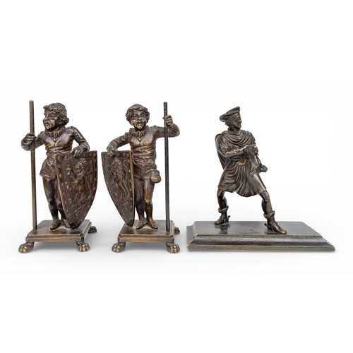 British, Early 19th centuryA pair of bronze court dwarves holding ...