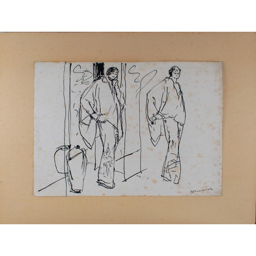 Alfred Wolmark (Polish, 1877-1961)View of houses1921Ink and coloured ...