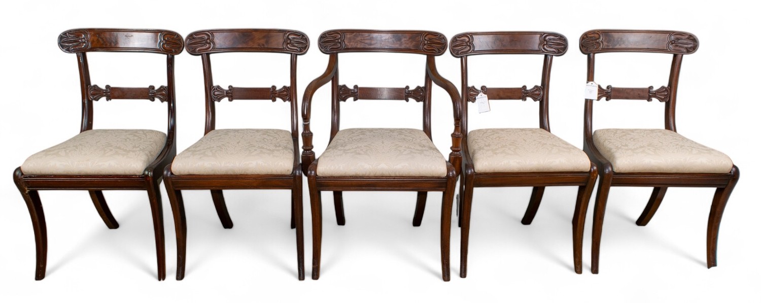 Regency, circa 1820A set of five dining chairs attributed to Gillows ...