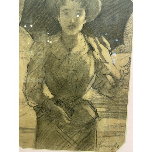 Constant Permeke (Belgian, 1886-1952)Lady with ParasolCharcoal on ...
