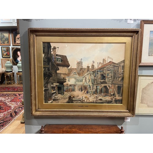 James Lawson Stewart (British, 1829-1911)Quilp's YardWatercolour and ...