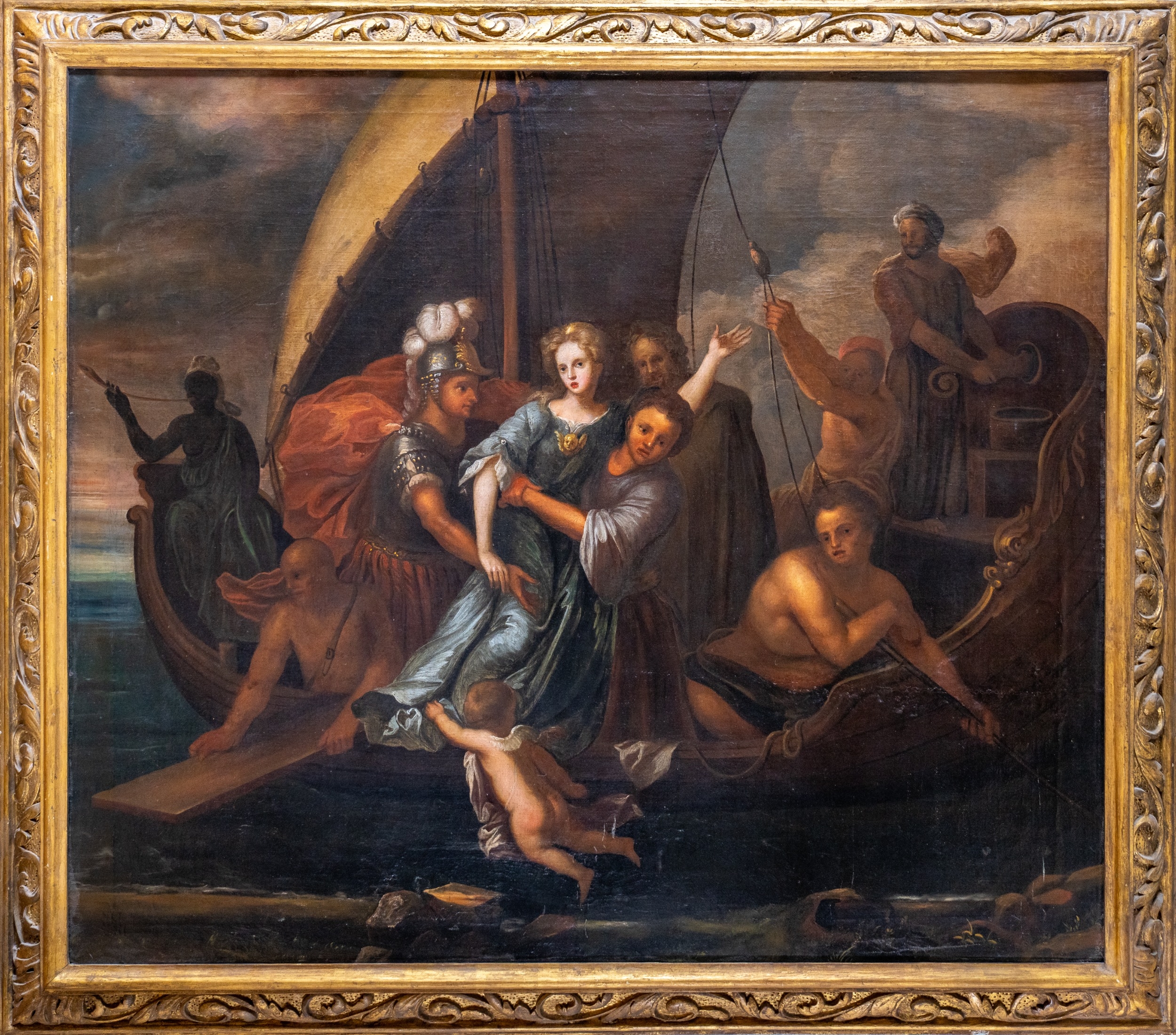 French schoolc. 1680Paris and Helen arriving at TroyOil on canvas With ...