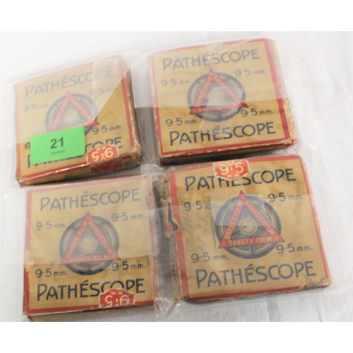 Four Early Pathescope 9.5 Film Reels including Mickey Mouse