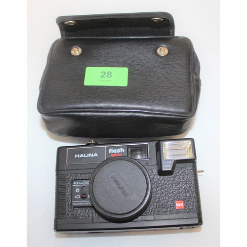 Halina Flash 350 35mm Compact Camera in a Soft Case