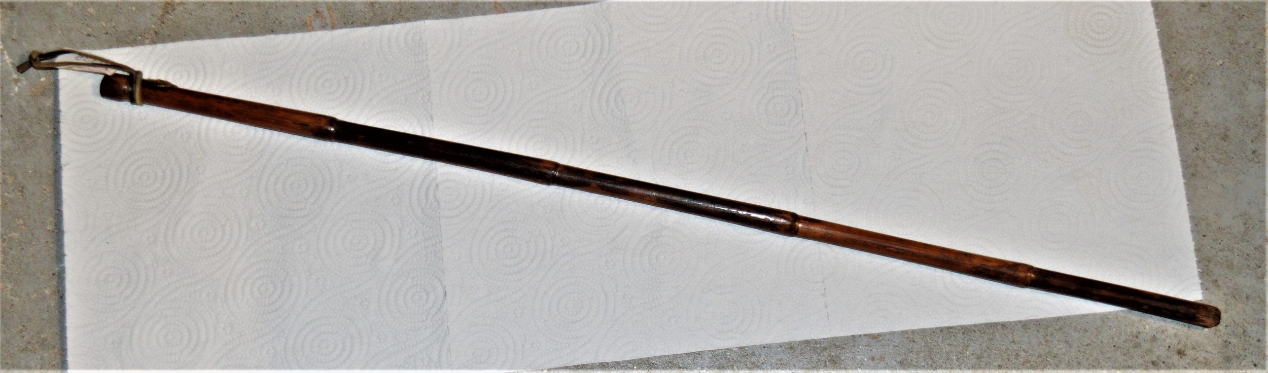 A Bamboo Swagger Stick with Brass Royal Artillery Badge Applied