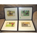 Four Framed and Mounted Perrier "Rules of Golf" Prints by Chas Crombie
