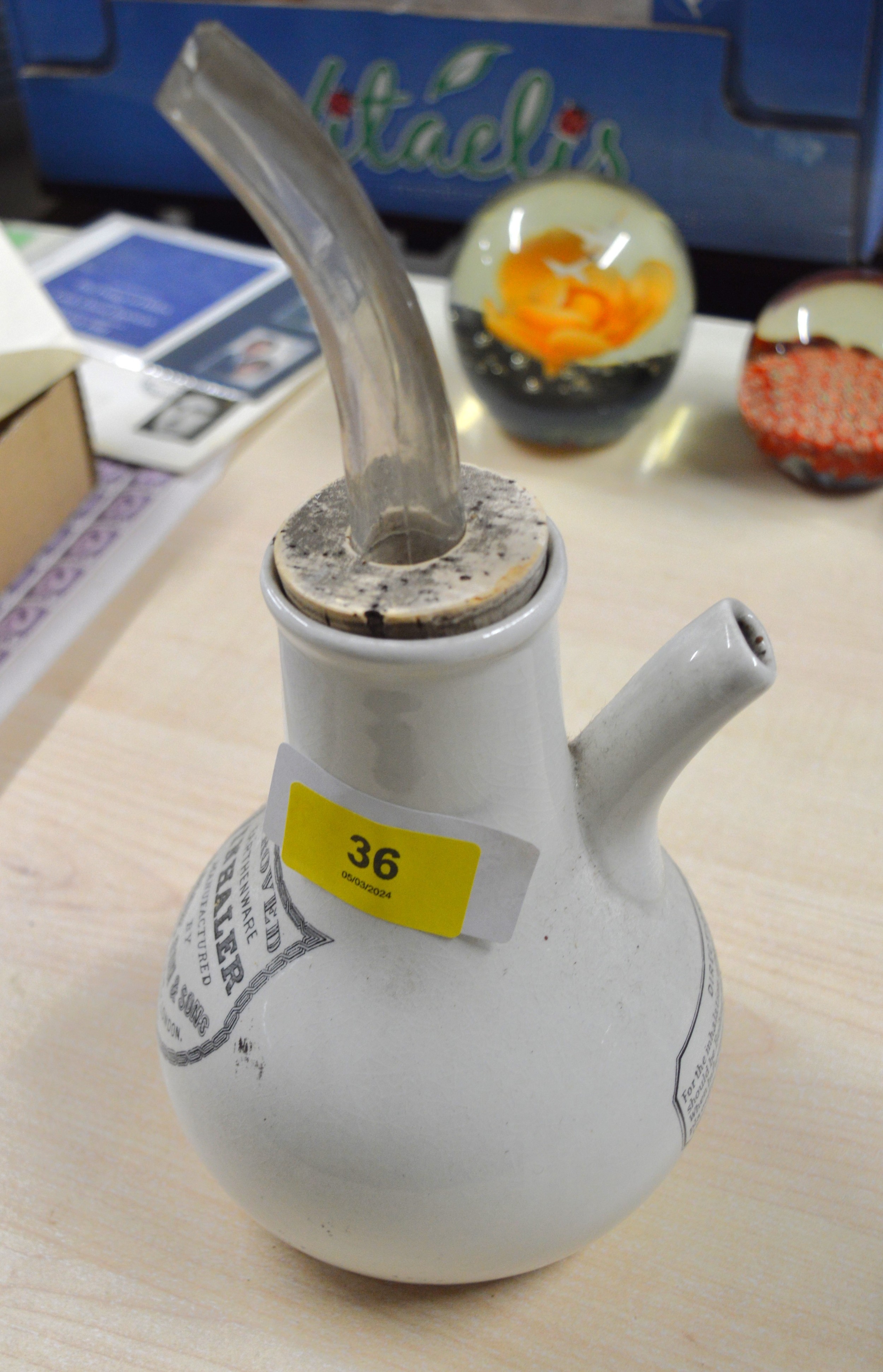 Antique Earthenware Inhaler by S. Maw, Son and Sons Ltd, Aldersgate St ...