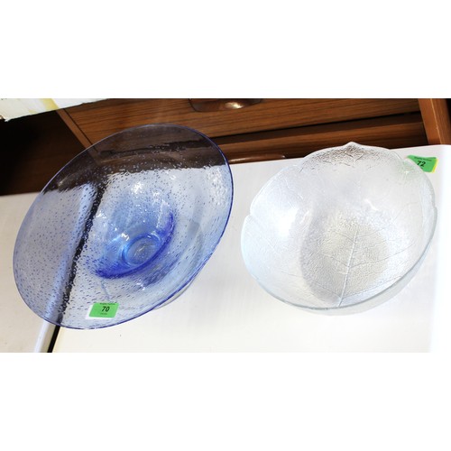 Two Glass Fruit/Display Bowls