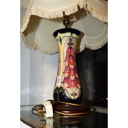 Moorcroft-Style Foxglove Design Table Lamp Base - 18" (42cm) High, with ...