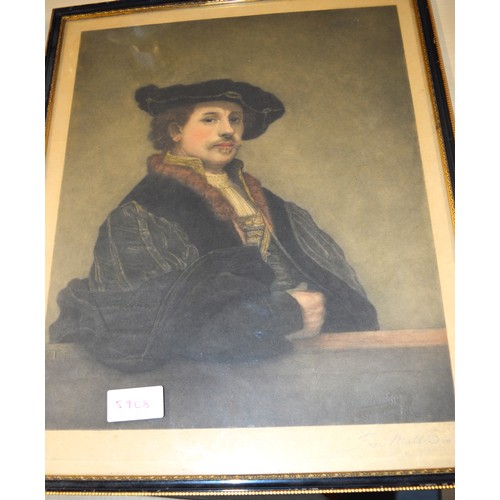 Framed Reproduced Print by Fred Miller of Rembrandt's Self-Portrait 1640