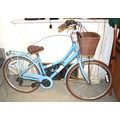 Ladies' Cross 'Lotti' Bicycle with Seat Rack, Basket, and Pump (Pale Blue)