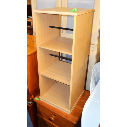 Open Light Wood Three Tier Revolving Book Rack