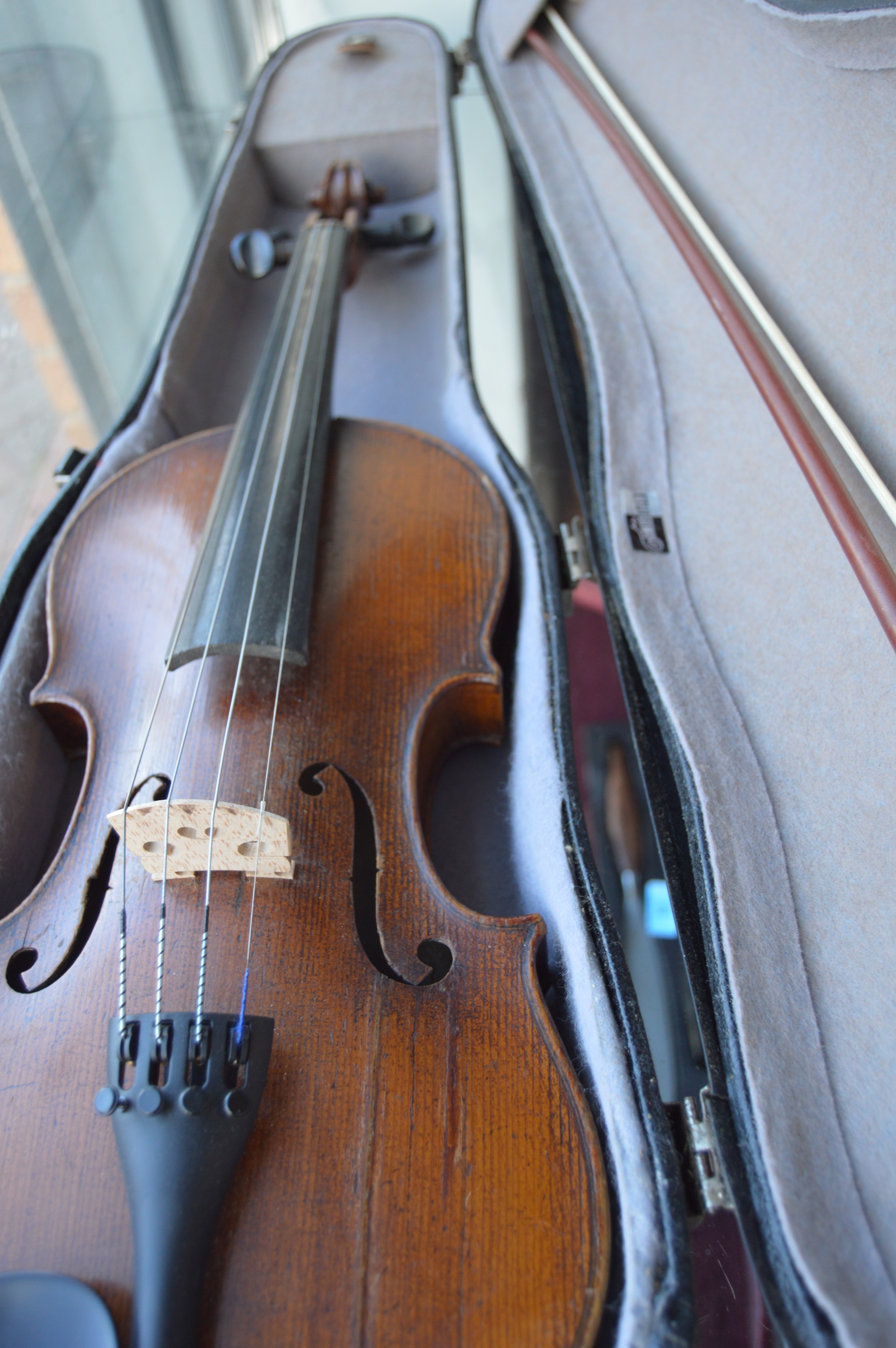 German Made Victorian Violin and Bow with Resin Tuna Mute Along with a ...