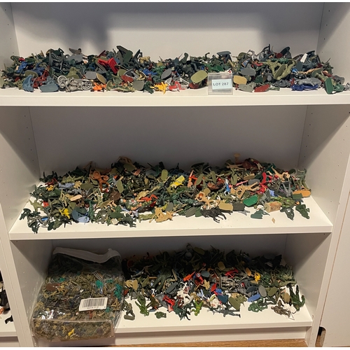 Large collection of model soldiers