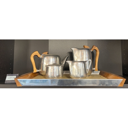 Picquot Ware tea set, including tray, coffee pot, teapot, milk jug and ...