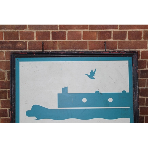 THE RAMS BREWERY YOUNGS "THE NARROW BOAT" DOUBLE SIDED PUB SIGN 97 X 133CM